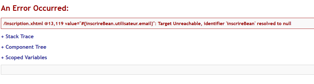 Target Unreachable, identifier 'inscrireBean' ... par Markos - page 1 - OpenClassrooms
